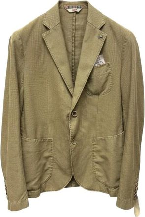 Bob Homme, Vestes, Vert, Taille: L Structured Weave Blazer