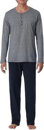 Schiesser Pyjama Long Ensemble de Pijama, Bleu, 56 cm Homme