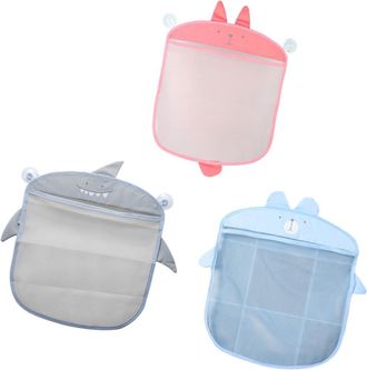BESPORTBLE 3 St&uuml;ck Teiliges Wandmontiertes Badespielzeug Netz mit Saugn&auml;pfen Atmungsaktive Aufbewahrungstasche f&uuml;r Babyspielzeug Wasserdurchl&auml;ssiges Bad Organize