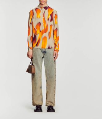 Sandro Hemd mit Flammenmuster