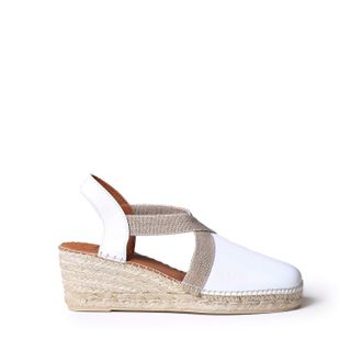 Toni Pons Damen Espadrille aus Leder - TOSSA - Weiß, 40 EU