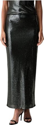 Patrizia Pepe Jupe Longue en Tulle &agrave; Sequins - Femme - Jupes - Vert - Taille: 42 FR
