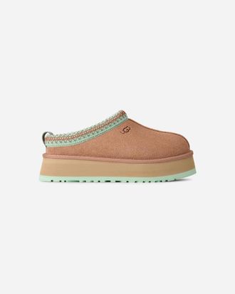 UGG Tazz II f&uuml;r Damen | Lammfell-Slipper auf in Brown/Pink, Gr&ouml;&szlig;e Wildleder