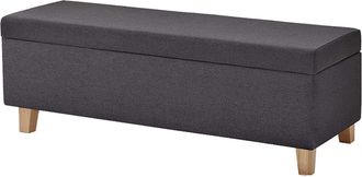 Generic Aufbewahrungsbank Aus Leinenstoff Mit Soft-Close-Scharnieren - 120 cm Großer Fußhocker Aus Massivholz for Wohnzimmer, Schlafzimmer, Eingangsbereich(Da