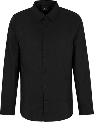 A|X Armani Exchange Hemd f&uuml;r Herren, Regul&auml;r, Lang&auml;rmlig (Schwarz)