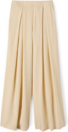 Motivi Femme, Pantalons, Beige, Taille: 42 FR Pantalon Large en M&eacute;lange de Lin avec Plis Fendus
