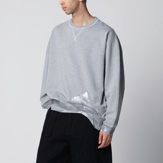 Maison Margiela Jersey-Sweatshirt mit Tape-Besatz aus Baumwolle grau