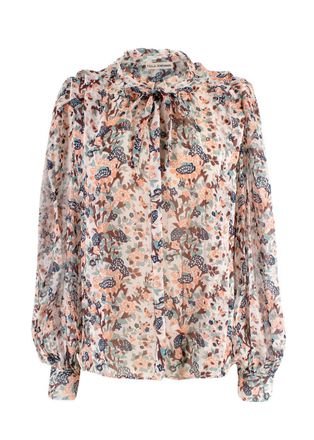 Ulla Johnson Floral Sheer Silk Blouse Size XS
