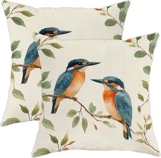 Generic Herbstvogel Dekokissenbezug Mit Rei&szlig;verschluss Kissenh&uuml;llen Dekorative Sofakissenbezug F&uuml;r Sofa Hotel Bett 45X45Cm 2Er Set