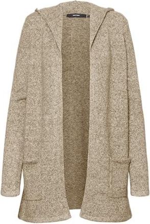 Vero Moda Bestseller A/S Vmdoffy Ls Gilet à Capuche Ouvert GA Noos Cardigan, Sepia Tint/Detail:Melange, XL Femme