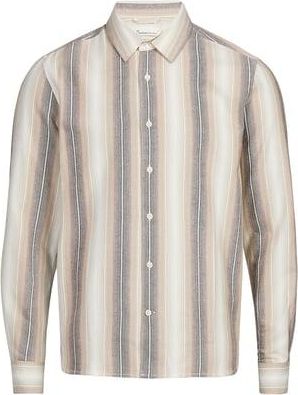 Knowledge Cotton Apparel Chemise droite &agrave; rayures en coton