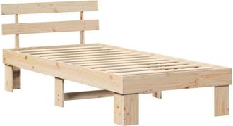 vidaXL Cadre de lit Marron 90 x 190 cm Bois de pin massif Vidaxl