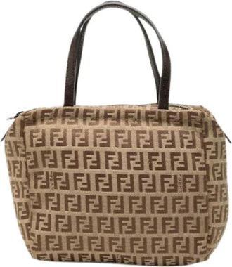 Fendi Sac &agrave; main en toile Pre-owned - Femme - Pre-owned - Beige - Taille: ONE Size