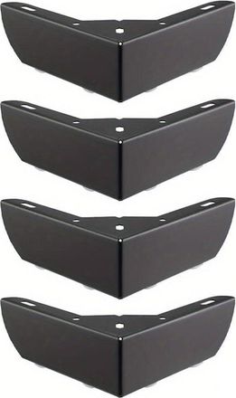 Generic 4 St&uuml;ck robuste, hochbelastbare M&ouml;belbeine aus Metall, dreizackige F&uuml;&szlig;e for Schr&auml;nke und Sofas, DIY-Beschl&auml;ge(Black4pcs)