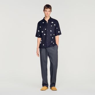 Sandro Flie&szlig;endes Hemd mit Blumenprint