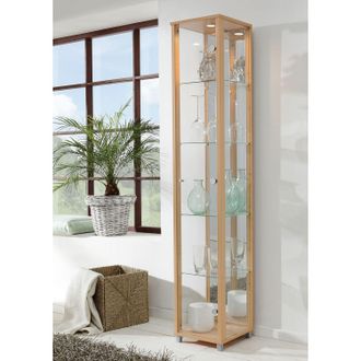 Loftscape home24 Standvitrine Exhibit I 32 x 172 x 33cm Braun/Buche Dekor
