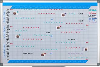 Relaxdays Whiteboard, 3-Jahresplaner, abwischbar, magnetisch, Planungstafel mit Stiftablage, Magnetwand 60 x 90 cm, weiß