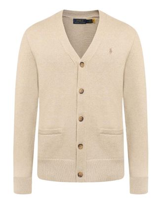 Ralph Lauren Strickjacke mit V-Ausschnitt und kleiner Pony-Stickerei in