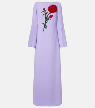 Carolina Herrera Robe aus Cr&ecirc;pe mit Pailletten