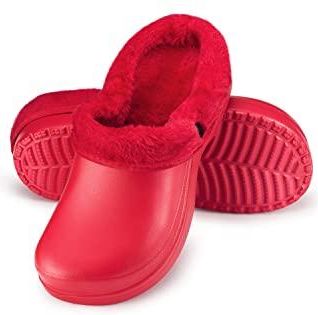 Estro & Luminara Sabot Fourré Homme Hiver - Sabot de Jardin Homme Chaussure Jardin Femme Fourre Sabots de Jardin Femme A12 (38, Rouge)
