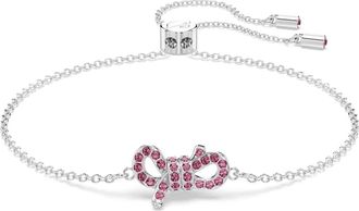 Swarovski Lifelong Bow Armband, Schleife, Rosa, Rhodiniert