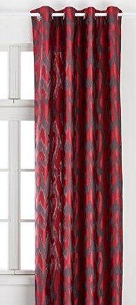 HOME MAISON 09341-8-AL Vorhang, Jacquard mit runden &Ouml;sen, 140 x 260 cm, Himbeere, 140 x 260