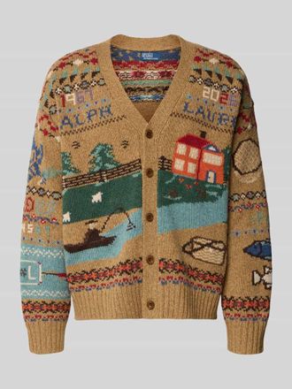 Polo Ralph Lauren Cardigan aus Wolle mit Landschaftsintarsien