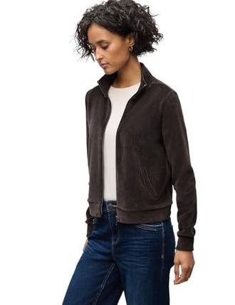 Street One Veste en Velours c&ocirc;tel&eacute; avec Fermeture &eacute;clair - Marron fonc&eacute; - 36