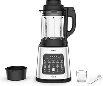 T-fal PerfectMix Cook Hochgeschwindigkeits-Standmixer, mit Kochfunktion, 1400-Watt-Motor, 10 Auto-Programme, hei&szlig;e und kalte Rezepte, abnehmbare Klingen, in
