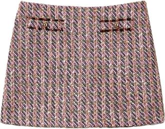 Twin-Set Boucl&eacute;-Minirock aus Lurex - Rosa