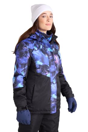 Mountain Warehouse Dawn Skijacke f&uuml;r Damen - Schneedicht, warme Snowboardjacke, Fleecefutter, B&uuml;ndchen, Saum und Kapuze zum Verstellen - Ideale Winterjacke Leuchtend Bla