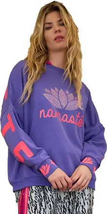Miss Goodlife Sweatshirt MG12935 Double Namasté Strass - Lila