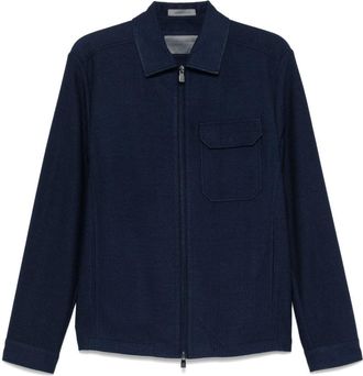 Corneliani Strukturierte Hemdjacke - Blau
