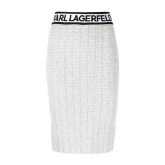 Karl Lagerfeld Grauer Rock mit Logo-Bund - - Skirts - Damen - Grau - XS