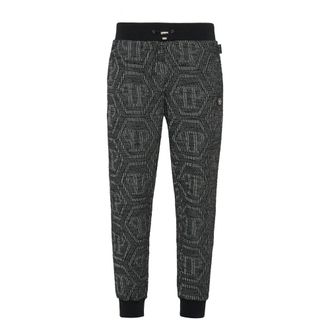 Philipp Plein Homme, Pantalons, Noir, Taille: 5XL Jacquard Jogging Pants Monogram