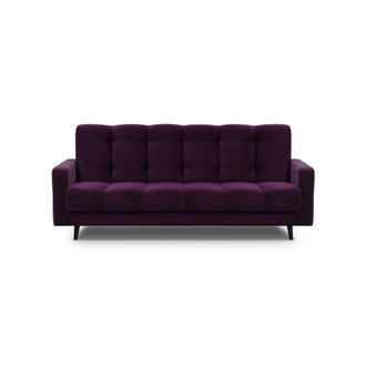 Mars Meble Schlafsofa mit Bettkasten - Dreisitzer 220cm Breit Polstersofa mit Schlaffunktion Nancy BIS, aus Velours Sofa mit Federkern Holzbeine, Stoff: Kronos 0