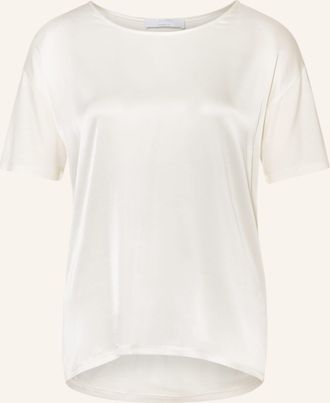 HUGO BOSS Blusenshirt Esandy Im Materialmix Mit Seide weiss