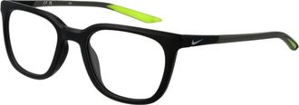 Nike Homme, Accessoires, Noir, Taille: ONE Size Monture Optique Noire en M&eacute;tal Style Carr&eacute;