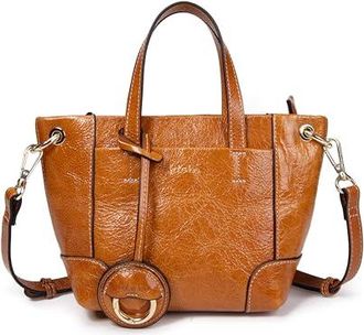 Kate Lee Sac en Cuir porté bandoulière Tane Vernis Camel, Femme