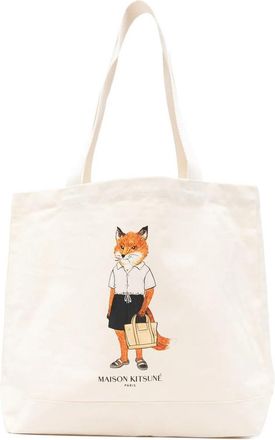 Maison Kitsun&eacute; Dressed Fox Tote Bag