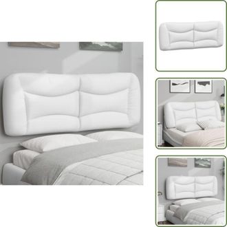 vidaXL Kopfteil-Kissen Wei&szlig; 120 cm Kunstleder - Kopfteil - Bettw&auml;sche - Schlafzimmer Dekoration - Kunstleder - Wei&szlig;es Kopfteil - The Living Store