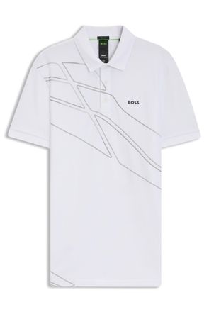 BOSS Herren Paddy 3 IN Paddy Poloshirt aus Baumwoll-Mix mit Artwork Weiß M
