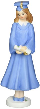 Enesco Growing Up Girls Porzellanfigur Brunette Graduate, 19 cm
