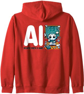 So Cool Designs KI Weil Mathematik schwer ist. Niedlicher Roboter mit Kapuzenjacke