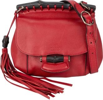 Gucci Crossbody Bags - Gucci Red Leather Bamboo Crossbody Bag - Gr. unisize - in Bunt - f&uuml;r Damen
