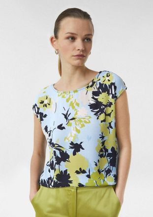 Comma Kurzarmshirt T-Shirt Blusenshirt im Fabricmix