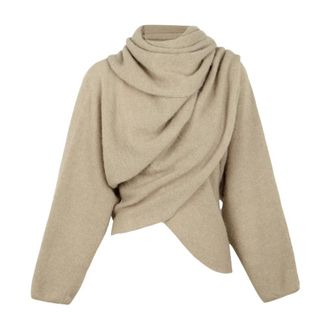 Cortana Erika Wickelstrickjacke - - Knitwear - Damen - Beige - S