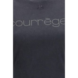 Courr&egrave;ges Logo-Embroidered Layered Sleeve T-Shirt - Black