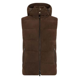 Moorer Homme, Vestes, Brun, Taille: XS Gilet matelass&eacute; avec capuche