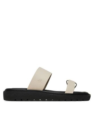 Calvin Klein Jeans Pantoletten Rope Sandal Soft Lth Mg YW0YW01864 Écru